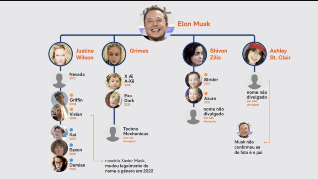 A complexa árvore genealógica de Elon Musk soma 14 filhos e quatro mães - Pardal Tech | Negócios ...